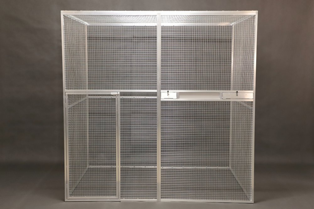 Hliníková voliéra s výsuvnými krmnými pulty VVR15 | DS Voliéry